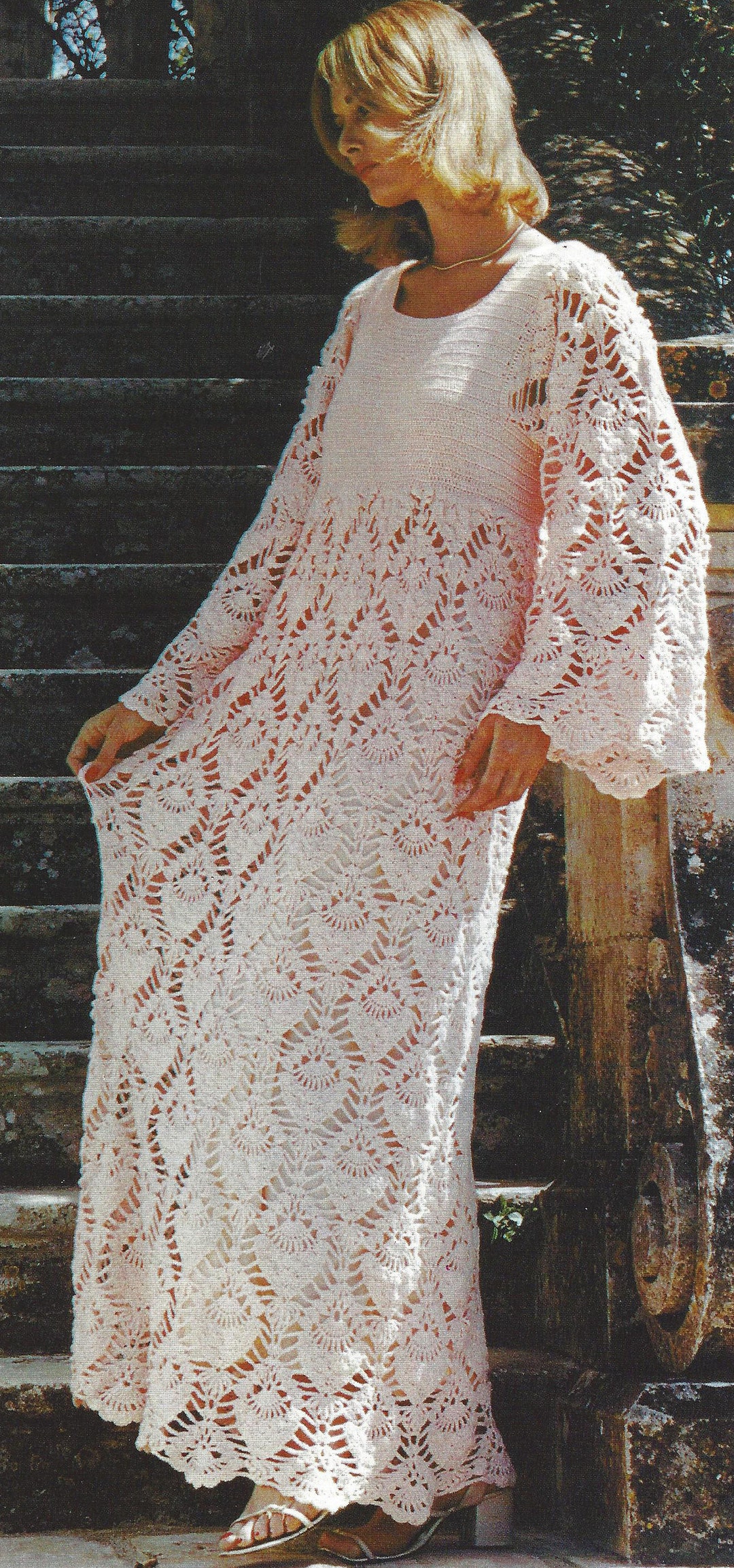 PDF Instant Digital Download Ladies Evening Dress Crochet Pattern 3 Ply ...