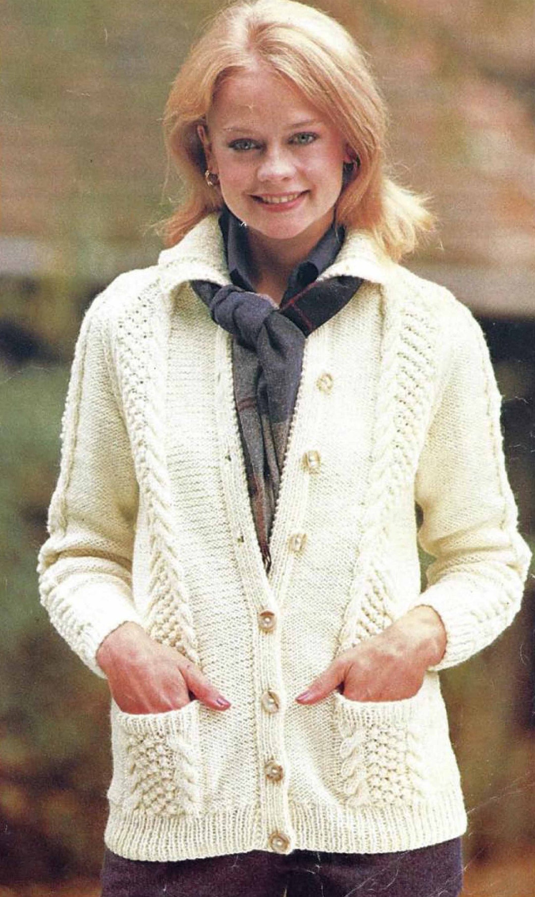 PDF Instant Digital Download Ladies Aran Jacket Cardigan Knitting ...