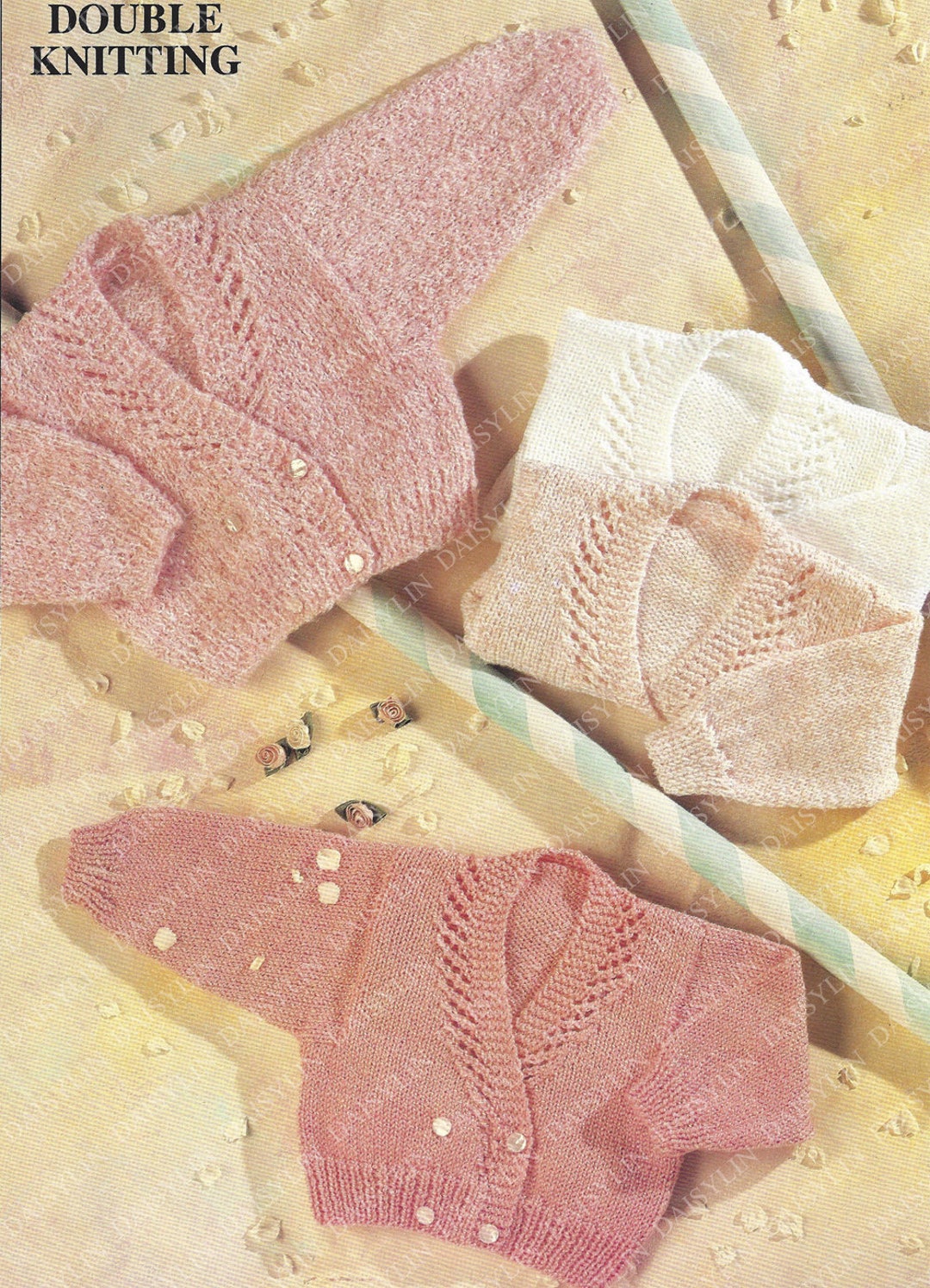 PDF Instant Download Baby Crossover Cardigan Knitting Pattern 16/22 ...
