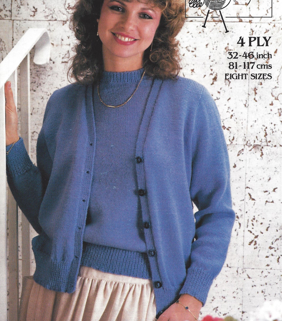 PDF Instant Digital Download Ladies Easy Knit Cardigan Top Twinset ...
