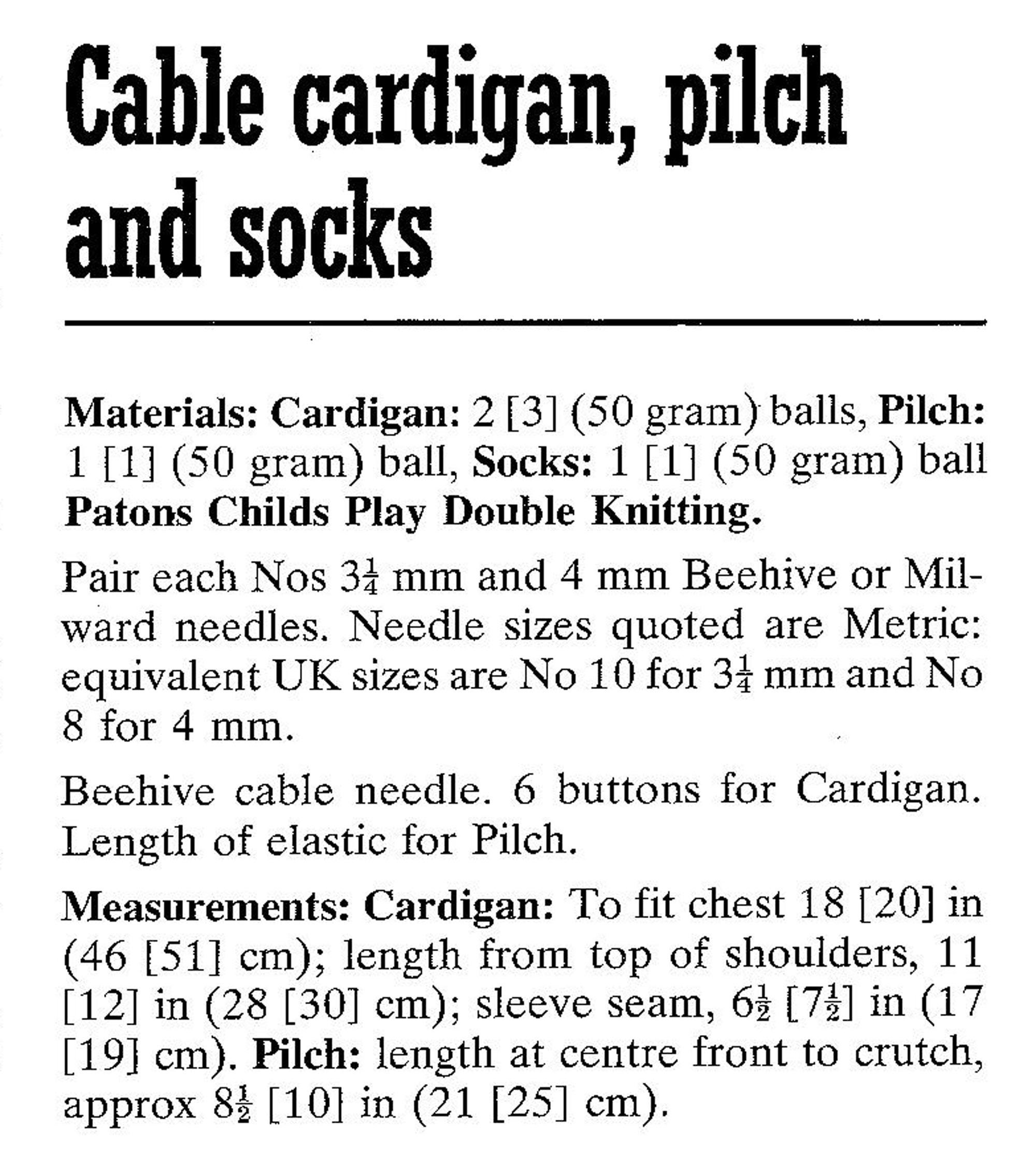 PDF Instant Digital Download Baby Child Cabled Cardigan Pilch - Etsy UK