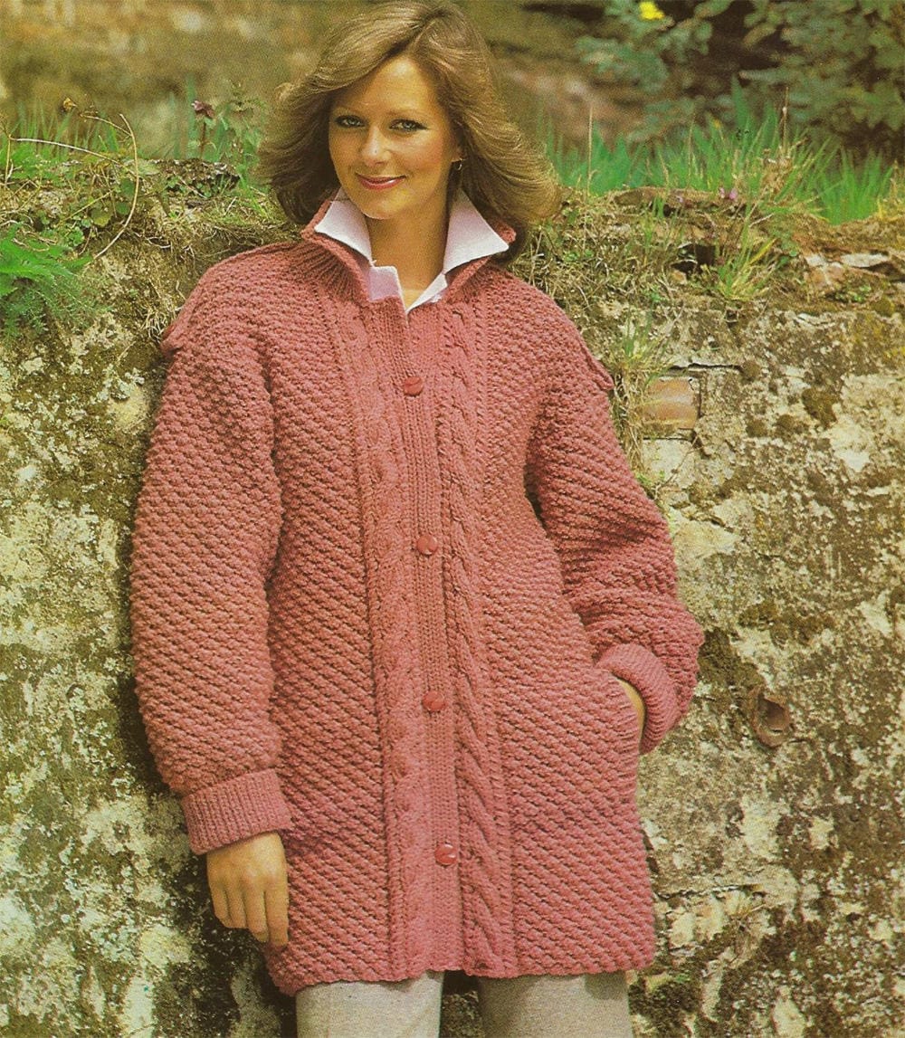 PDF Instant Digital Download Ladies Jacket Knitting Pattern 32/42 Inch ...