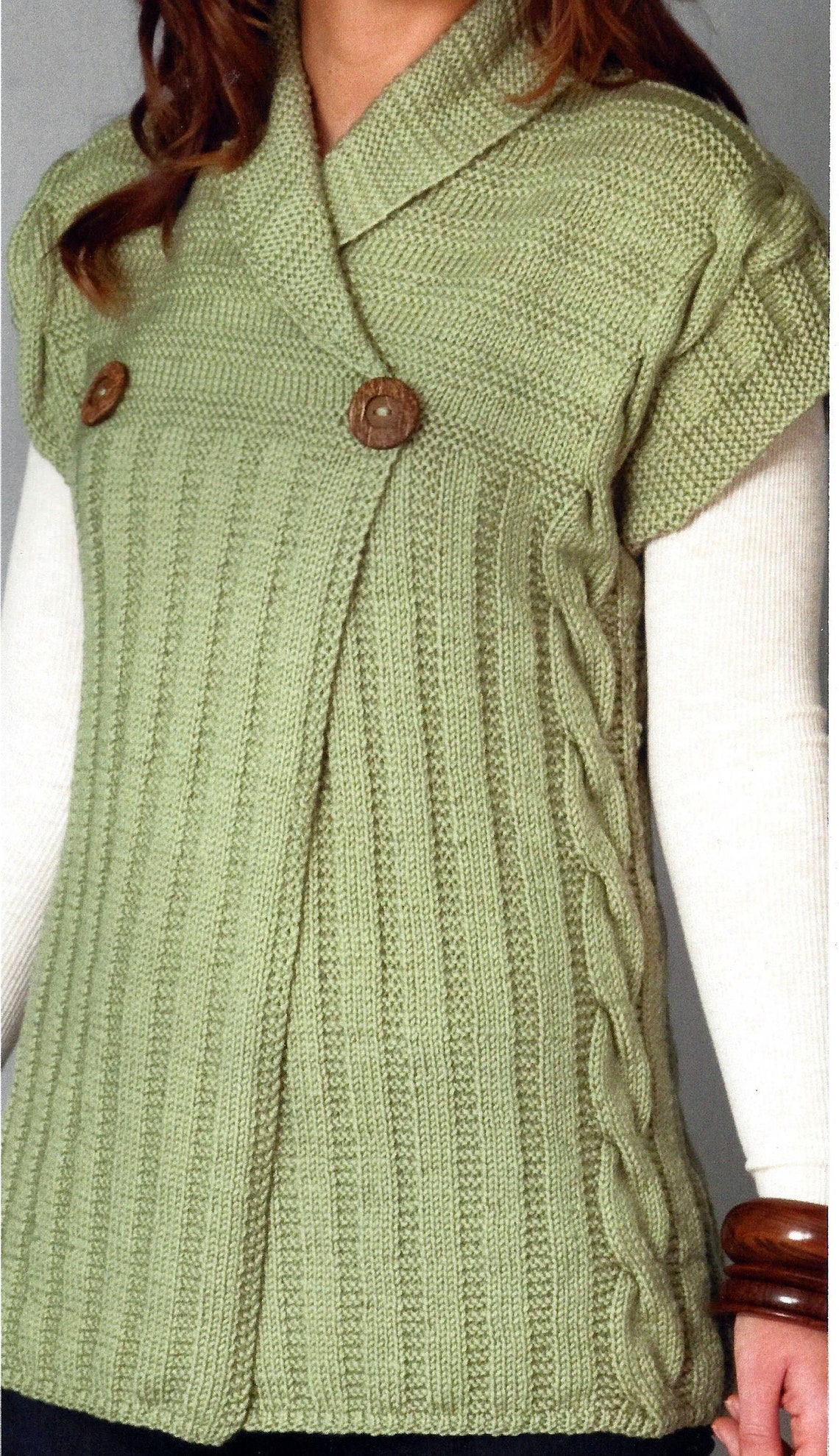 Instant Digital Download PDF Ladies Easy Knit Buttoned Tunic | Etsy UK