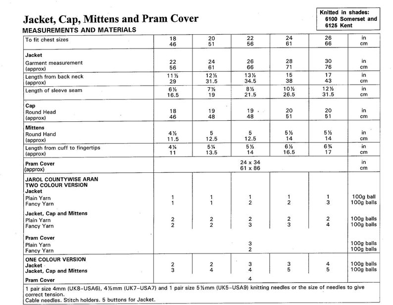 Instant PDF Digital Download Baby Aran Jacket Cap Mittens Pram Cover ...