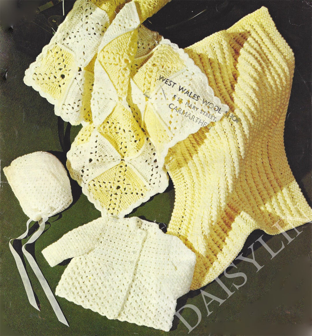 PDF Instant Digital Download Baby Knitted and Crocheted Pram Rugs ...