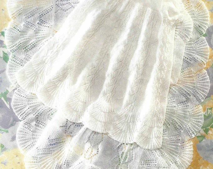 PDF Instant Digital Download Baby Knitted Shawl Knitting Pattern Ideal ...