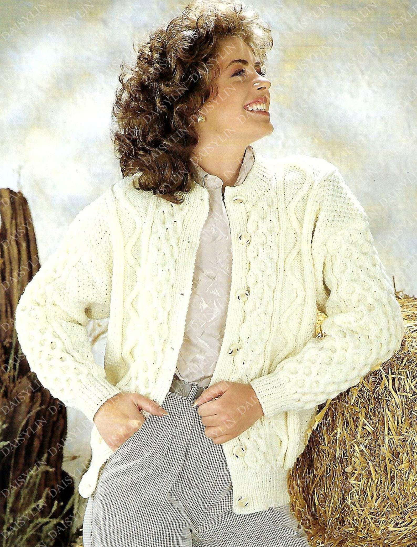 PDF Instant Digital Download Ladies Girls Aran Cardigan - Etsy UK