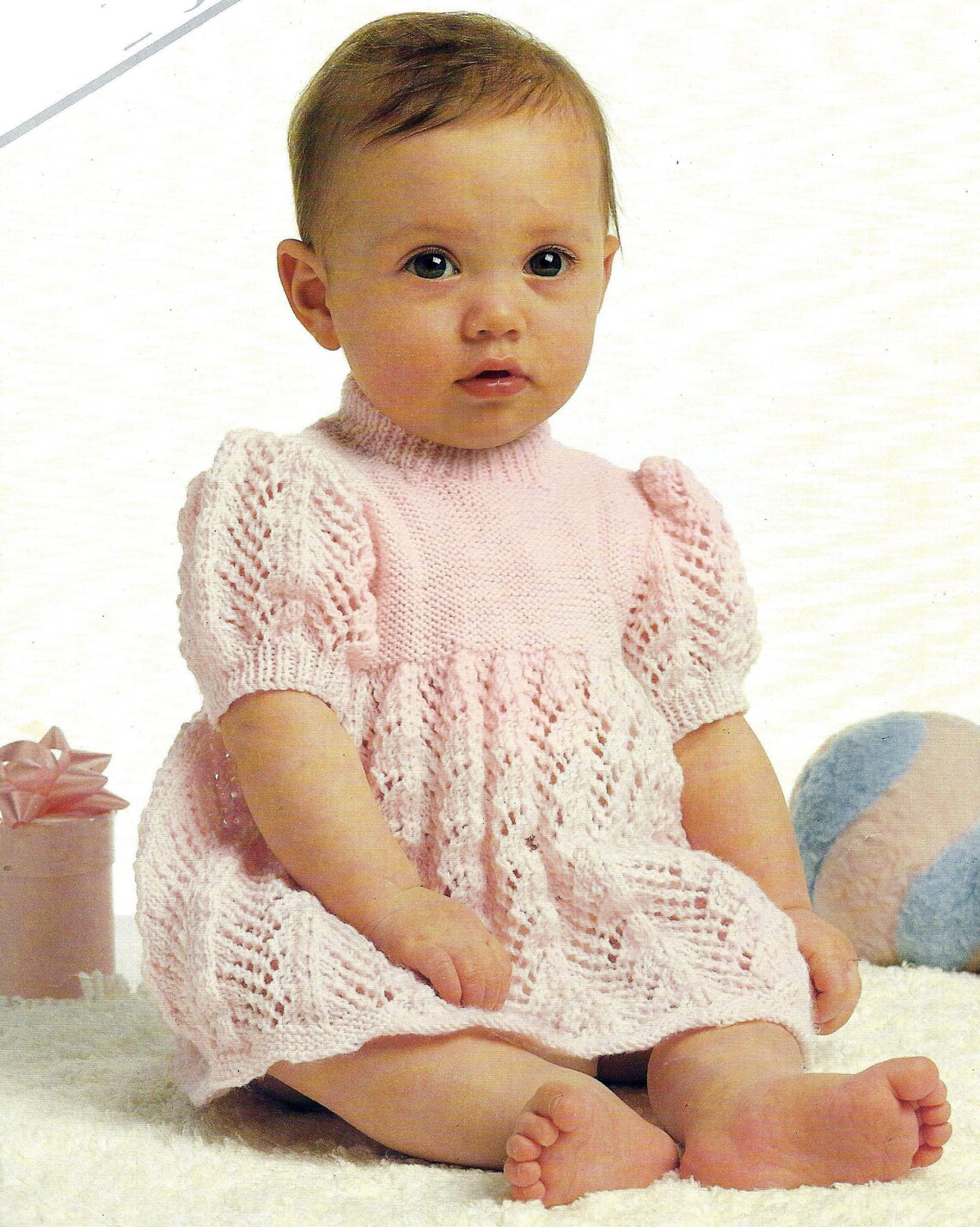 PDF Instant Download Digital Baby Dress 4 Ply Knitting Pattern 16 to 20 ...