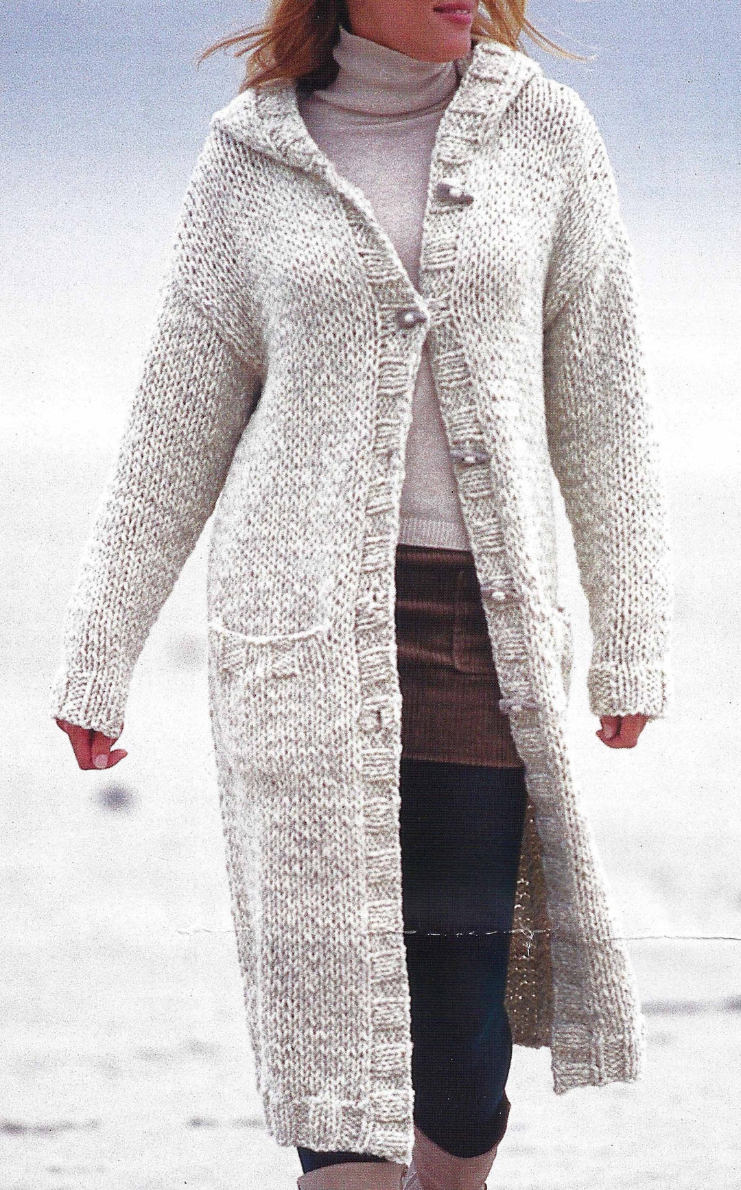 PDF Instant Digital Download Ladies Super Chunky Easy Knit Coat 10 to ...