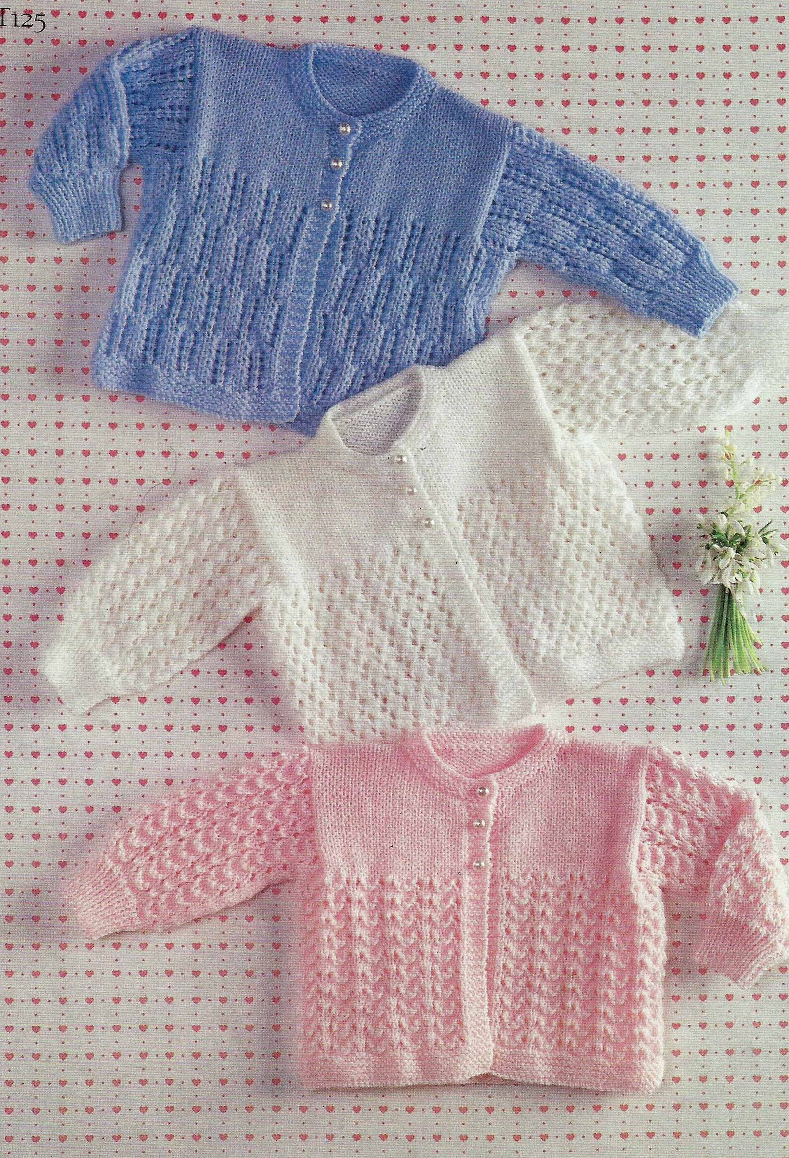 Instant PDF Download Baby Matinee Coats Knitting Pattern 16 to 20 Inch ...
