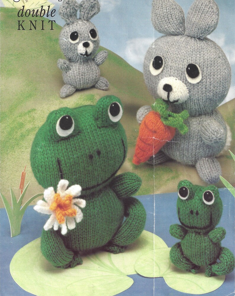 PDF Instant Digital Download Rabbit & Frog Knitting Pattern Toy (963 ...
