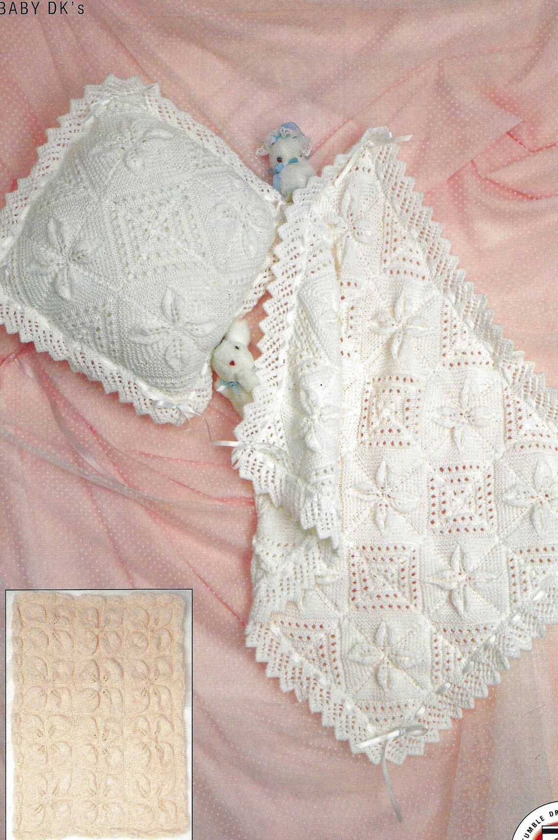 PDF Instant Digital Download Baby Pram Cover & Cushion Knitting Pattern ...