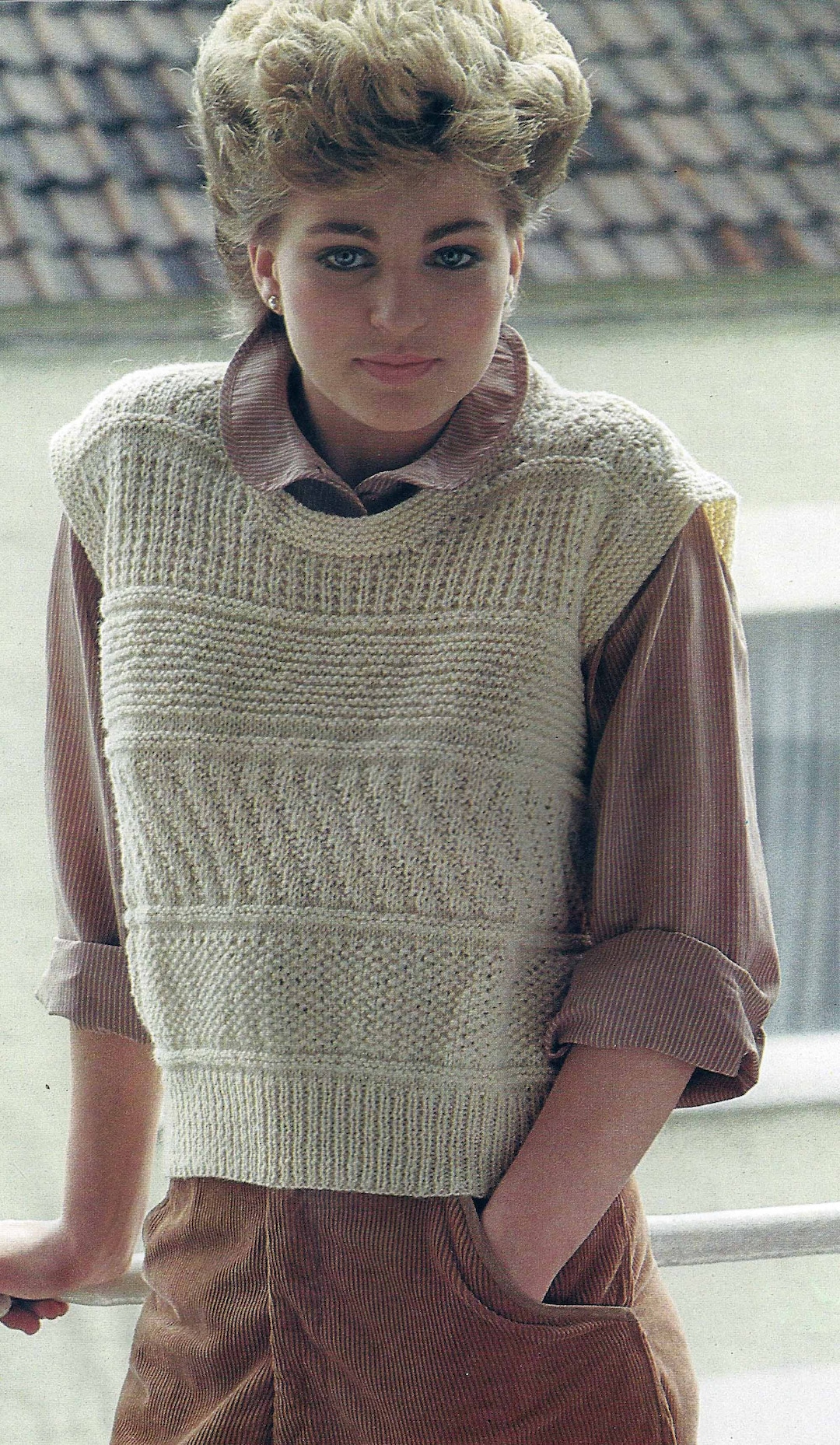 PDF Instant Digital Download Ladies Slipover Easy Knit Waistcoat ...