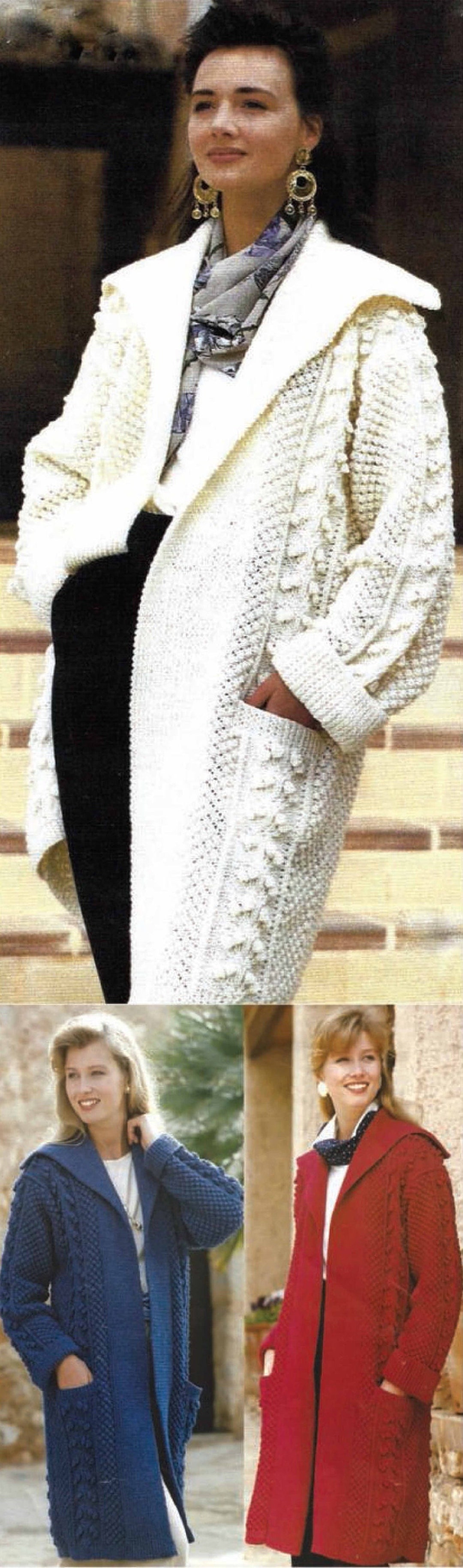 Instant PDF Digital Download Ladies Girls Long Line Aran Jacket ...