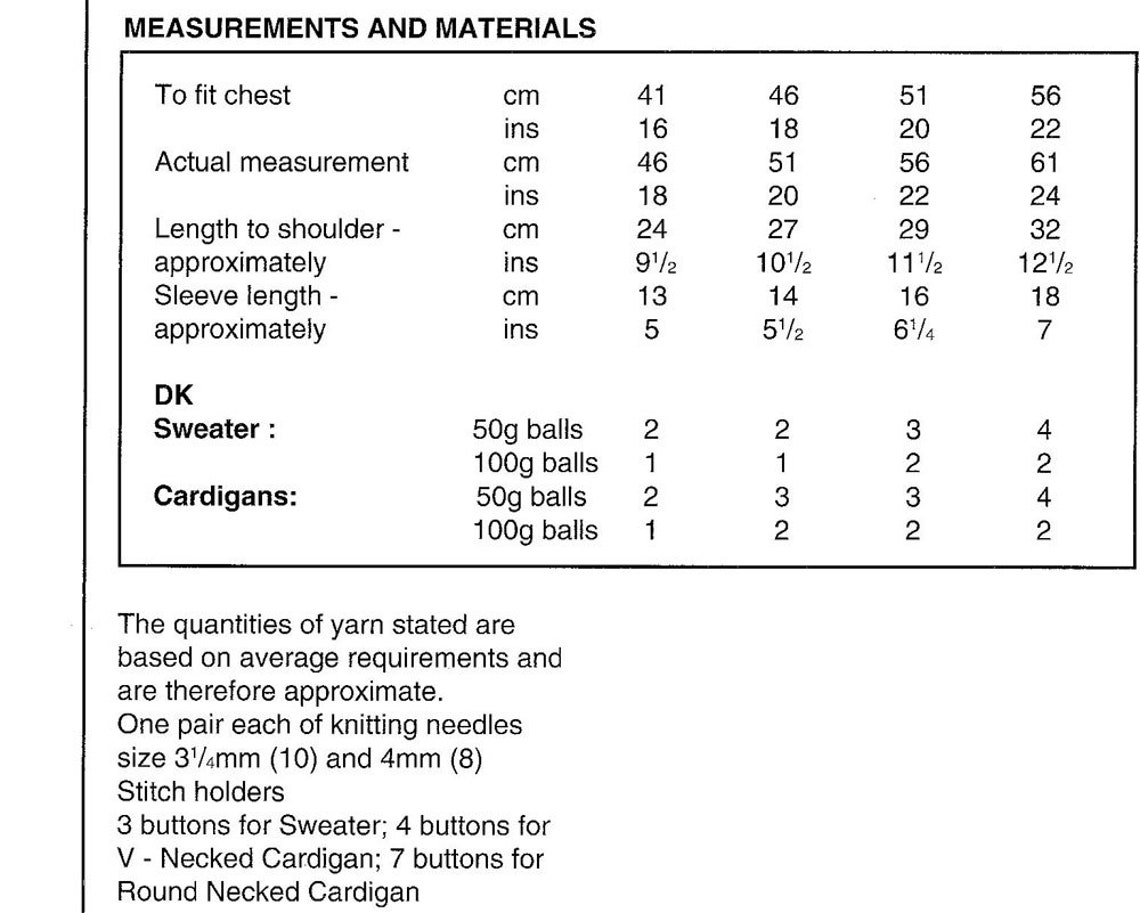 PDF Instant Digital Download Baby Sweater & Cardigan Knitting Pattern ...