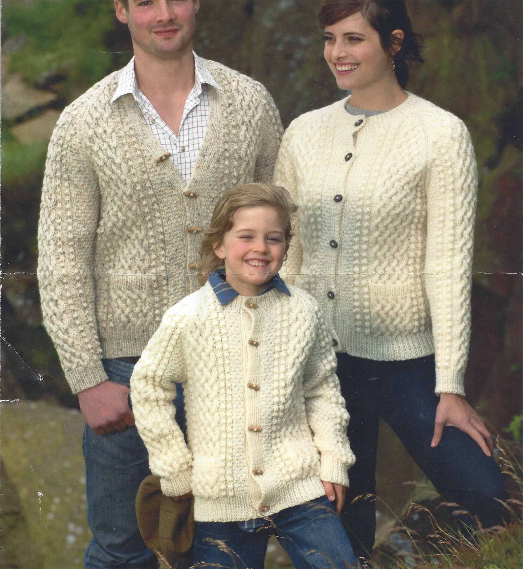 Instant PDF Digital Download Family Cardigans Aran 26 to 44 - Etsy UK