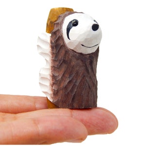 Sloth Figurine Statue Decor Small Animal Sculpture Art Wood Carving ...
