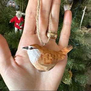 Wren Wooden Ornament | Hand-carved Bird Rustic Holiday Decor - Etsy