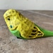 Yellow Parakeet Wooden Figurine | Hand Carved Budgie Bird Collectible ...