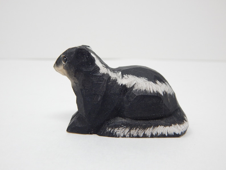 Skunk Figurine Statue Garden Decoration Miniature Wood Forest - Etsy