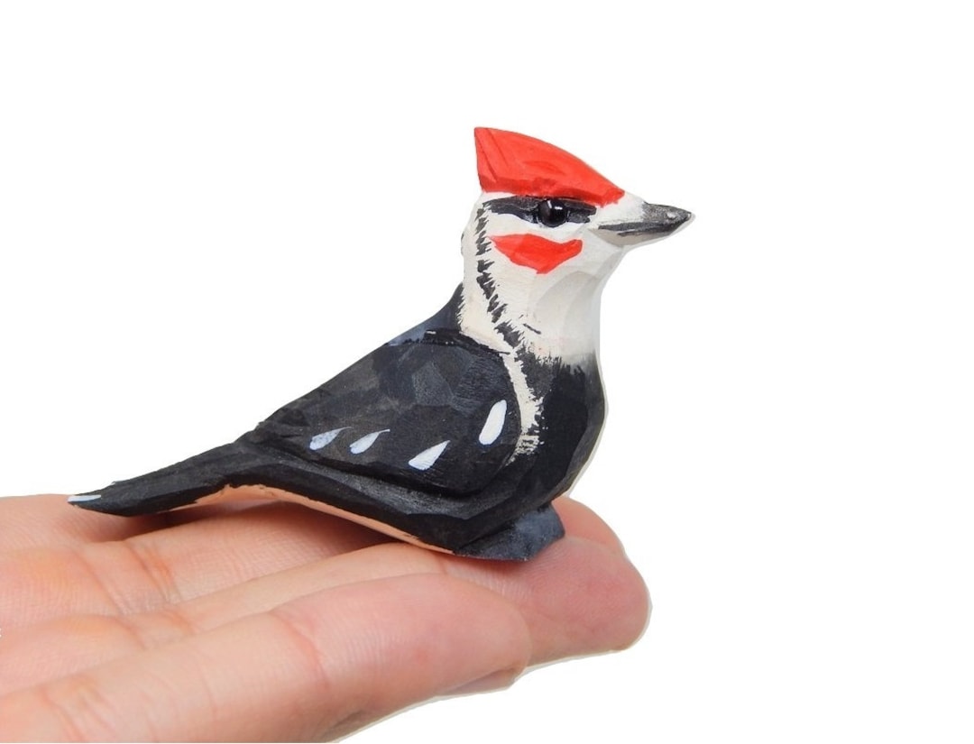 Woodpecker - Wood Figurine Pileated Forest Common Woodland Pecker ...