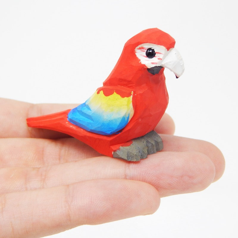 Wooden Macaw Figurine - Etsy