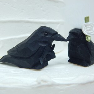 Raven Crow Black Birds Cake Topper Bride & Groom Wedding Engagement ...
