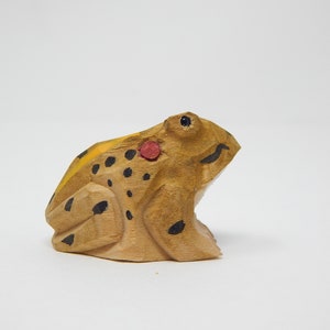 Toad Figurine Statue Decoration Small Animal Frog Art Sculpture Wood ...