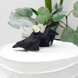 Raven Crow Black Birds Cake Topper Bride & Groom Wedding Engagement ...