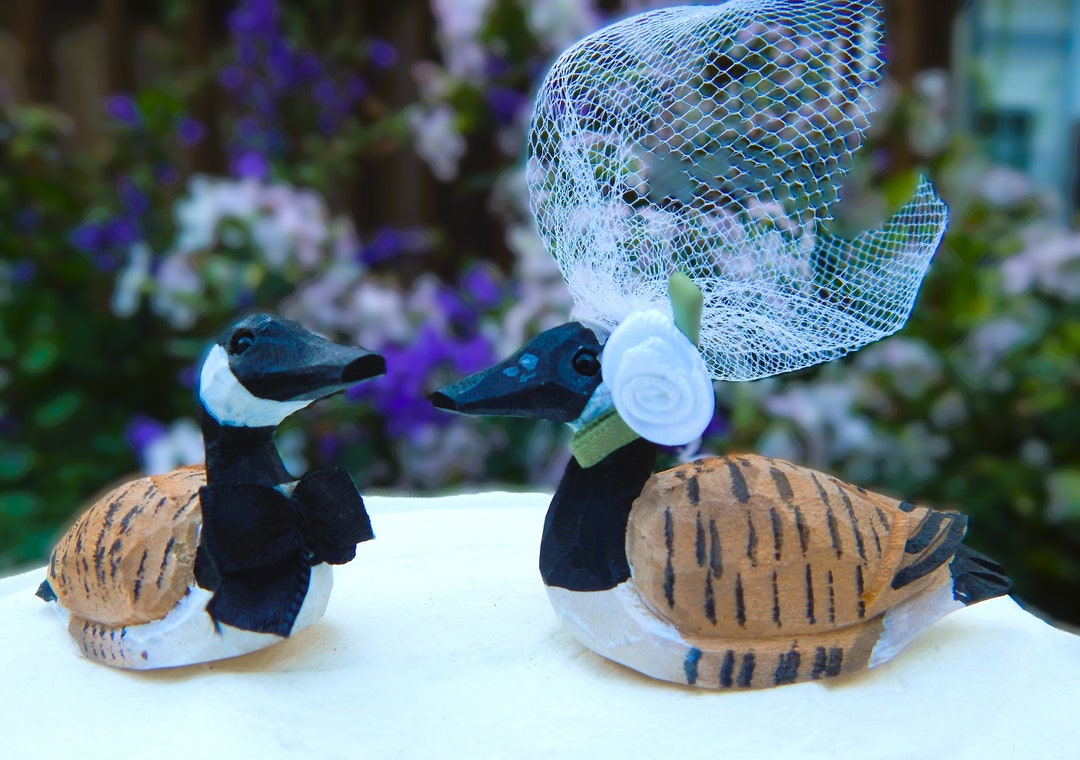 Canada Goose Love Bird Cake Topper Bride & Groom Wedding Engagement ...