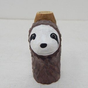 Sloth Figurine Statue Decor Small Animal Sculpture Art Wood Carving ...
