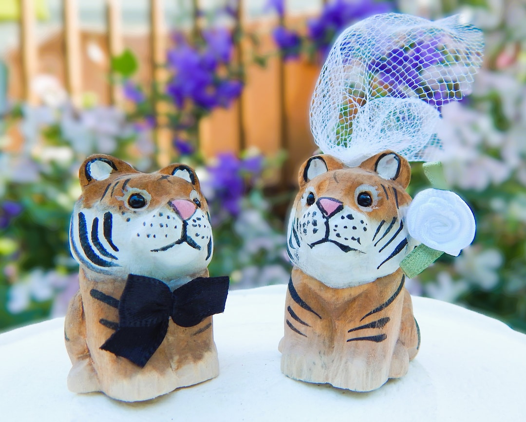 Tiger Wedding Cake Topper Love Bride Groom Engagement Anniversary ...