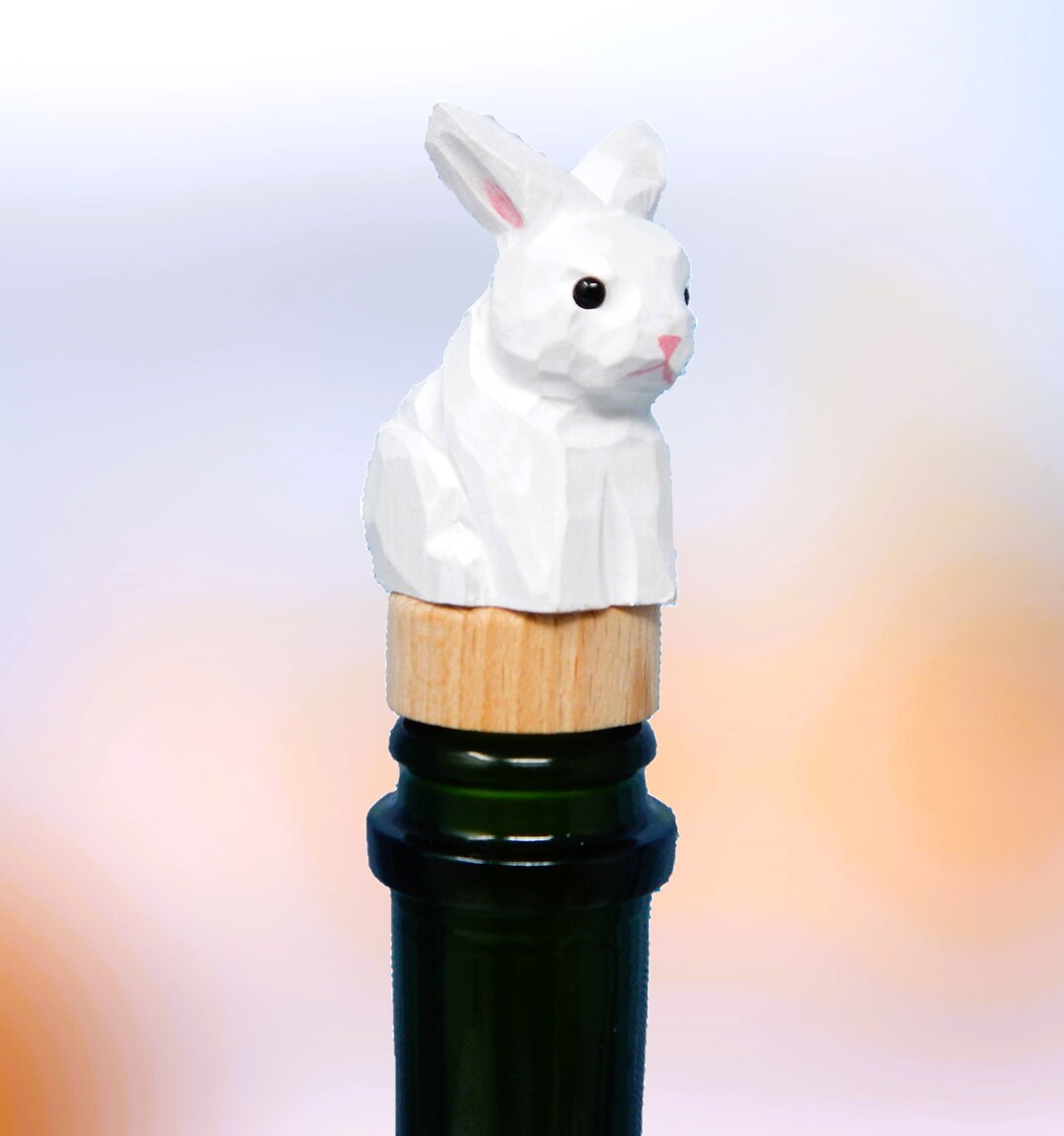 Rabbit Bunny Wine Stopper Handmade Reusable Bottle Plug Saver Cap ...