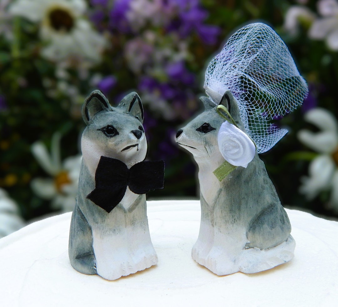Wolf Cake Topper Bride & Groom Love Wedding Engagement Anniversary ...
