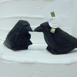 Raven Crow Black Birds Cake Topper Bride & Groom Wedding Engagement ...