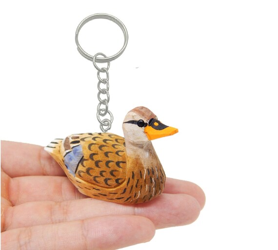 Female Mallard Duck Bird Keychain Ring Clip Charm Miniature - Etsy