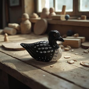 Common Loon Wooden Figurine | Hand Carved Duck Bird Sculpture - Etsy