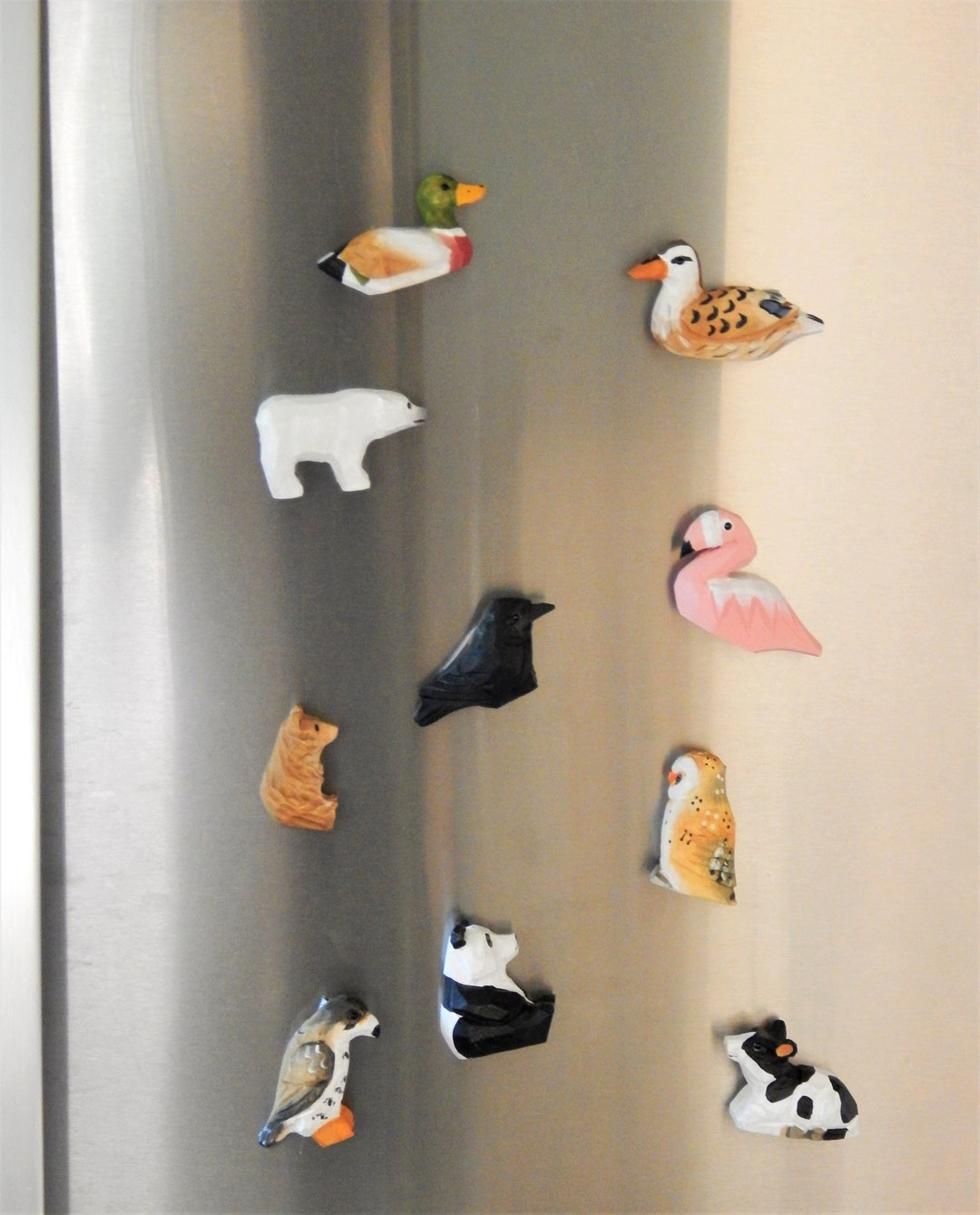 Wood Carved Animal Fridge Magnet Adult Kitchen Decor Cute Unique Custom ...