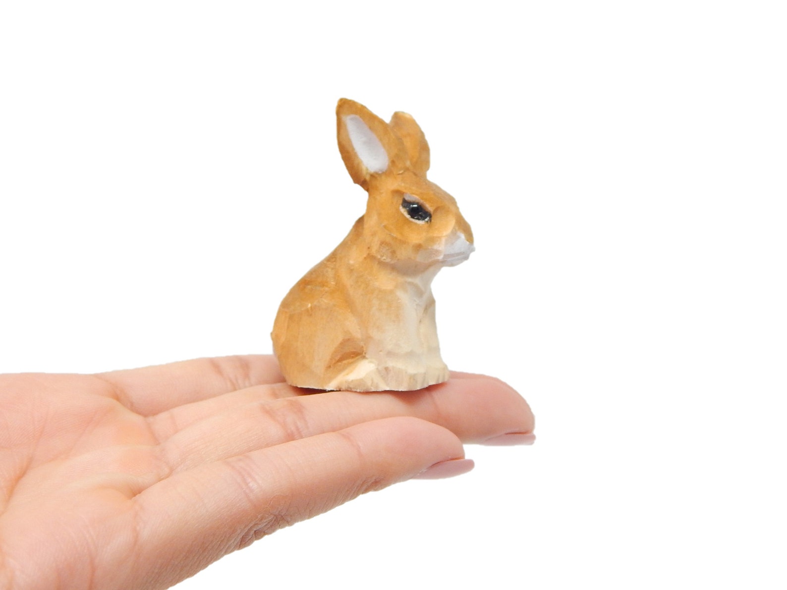 Brown Rabbit Bunny Miniature Wood Figurine Garden Statue Small - Etsy