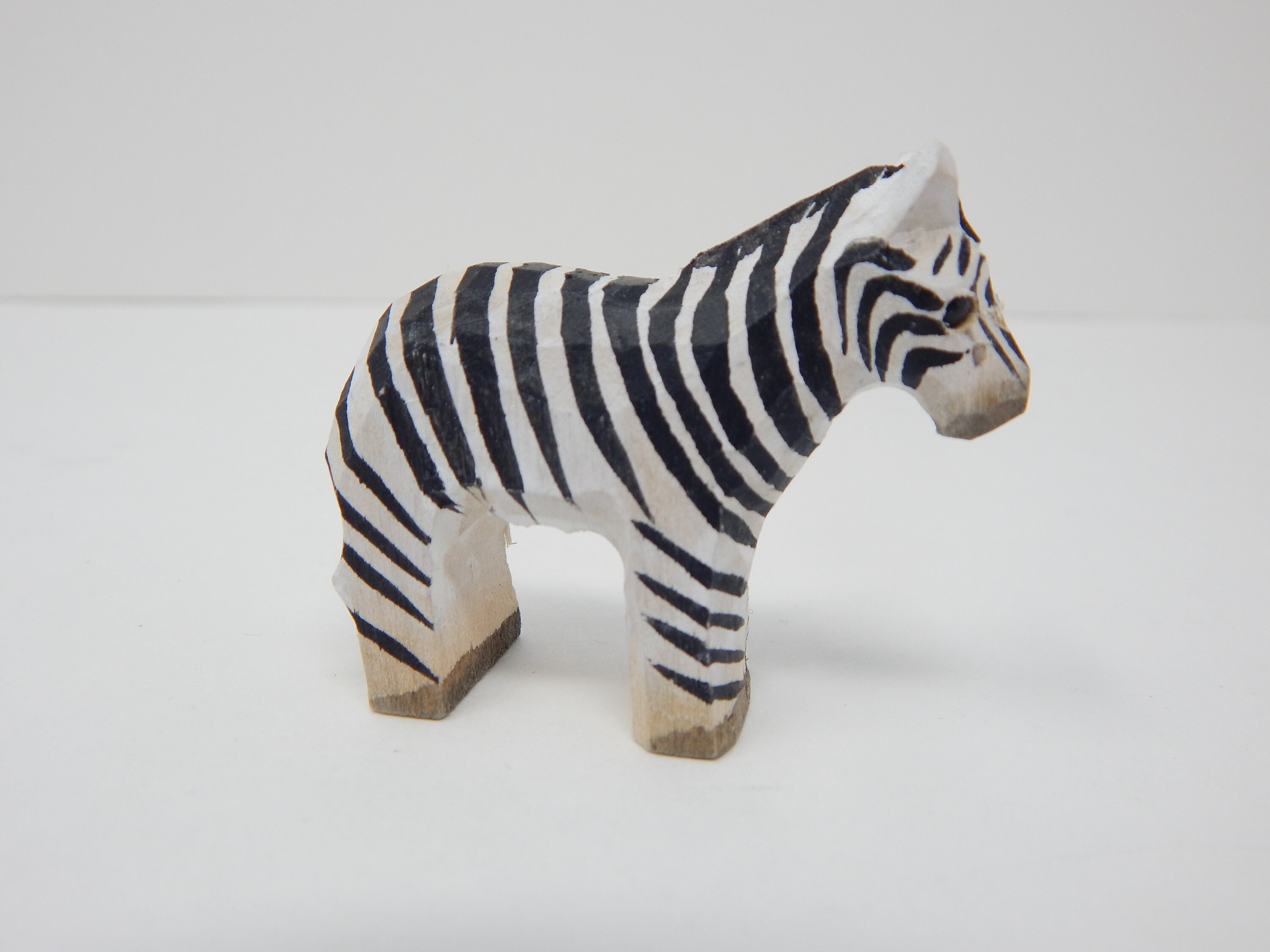 Zebra Wood Figurine Statue Stripe Horse Sculpture Ornament | Etsy