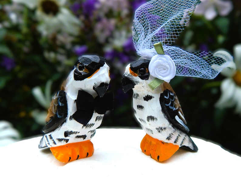 Falcon Hawk Love Bird Cake Topper Bride & Groom Wedding Engagement ...