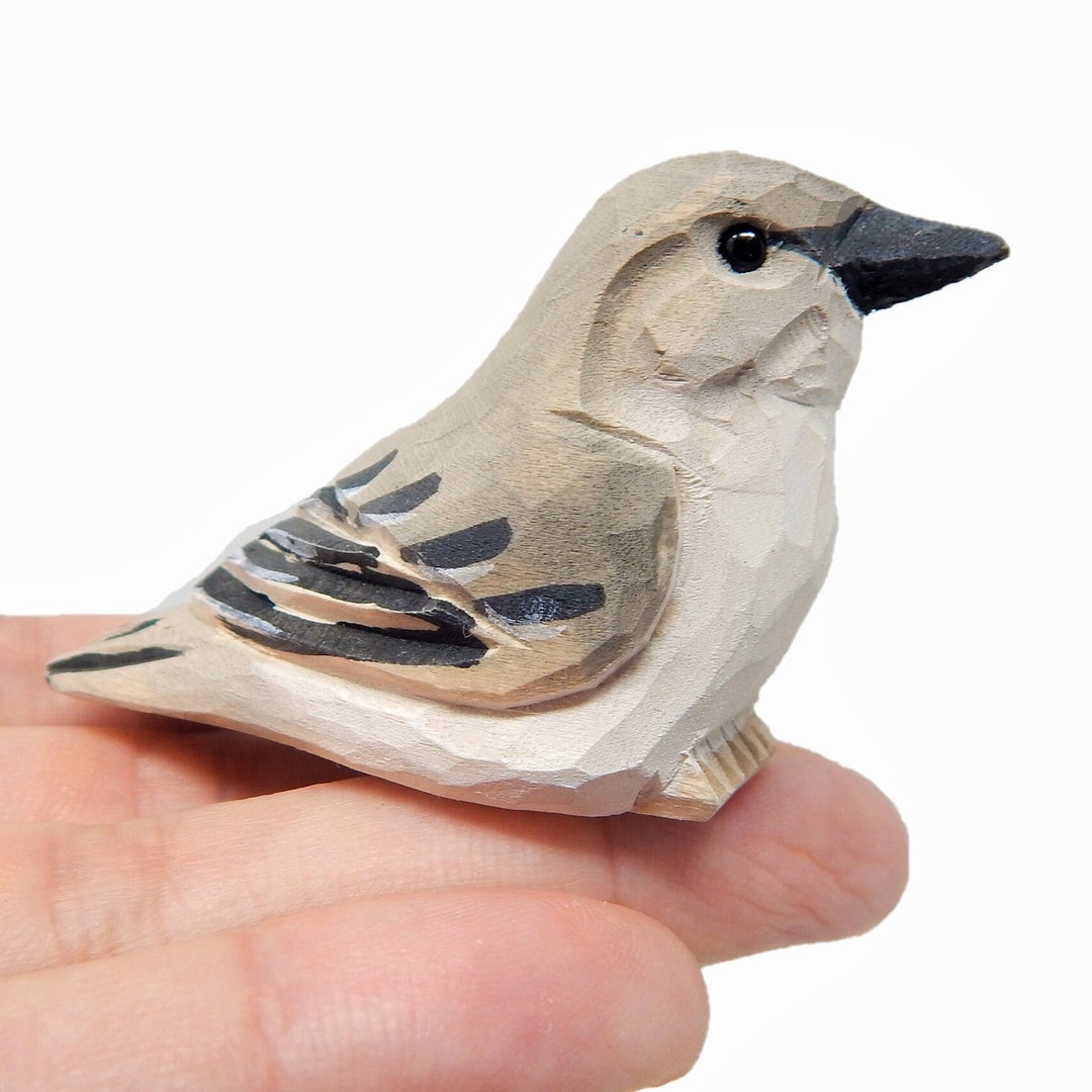 Mockingbird Wooden Figurine | Hand-carved Bird Rustic Decor Gift - Etsy