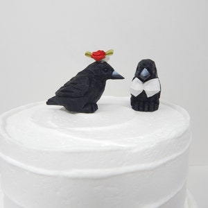 Raven Crow Black Birds Cake Topper Bride & Groom Wedding - Etsy