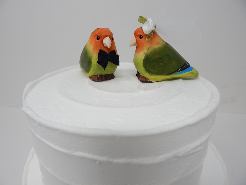 Lovebird Cake Topper Bride & Groom Bird Wedding Engagement - Etsy