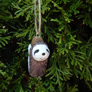 Sloth Figurine Statue Decor Small Animal Sculpture Art Wood Carving ...