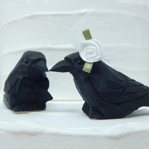 Raven Crow Black Birds Cake Topper Bride & Groom Wedding Engagement ...