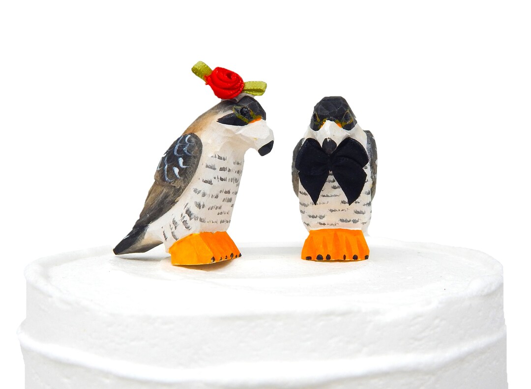 Falcon Hawk Love Bird Cake Topper Bride & Groom Wedding Engagement ...