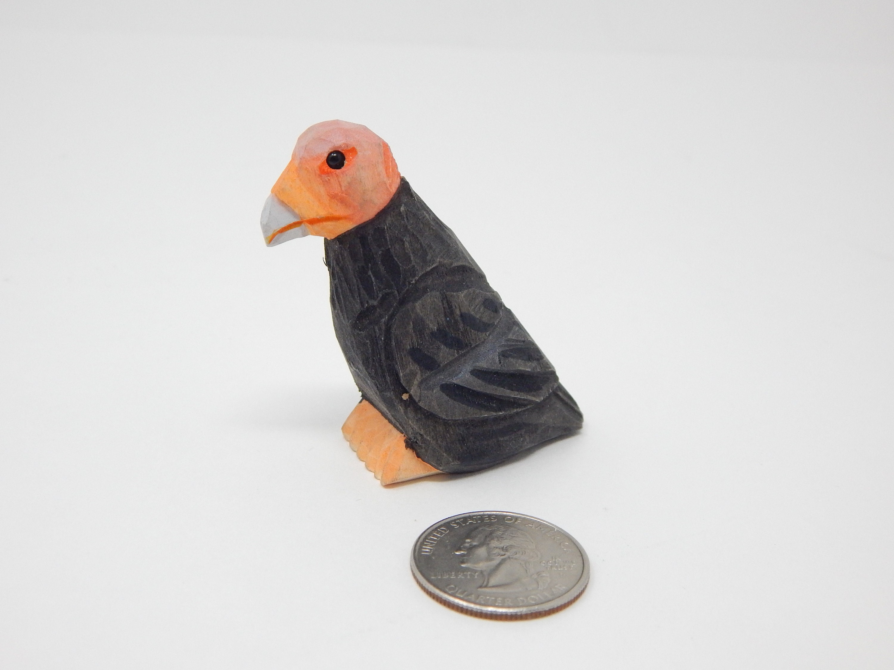 Condor Figurine Statue Vulture California Bird Miniature Wood Art Small ...