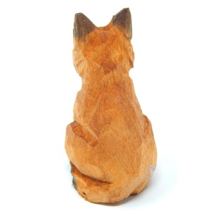 Red Fox Figurine Statue Small Wood Art Sculpture Decoration Art Carving ...