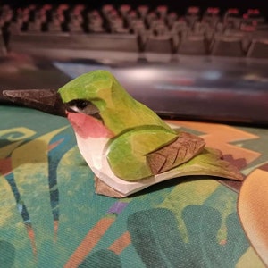 Hummingbird Wooden Figurine | Hand-carved Ruby-throated Rustic Bird ...
